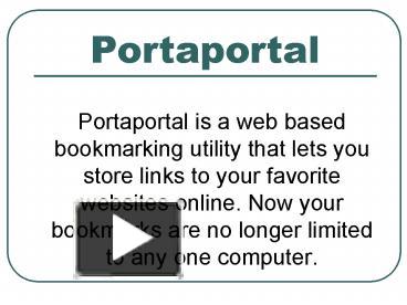 Portaportal presentation | free to view