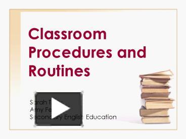 Classroom Procedures and Routines presentation | free to view