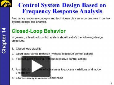 PPT – Control System Design Based on Frequency Response Analysis PowerPoint presentation | free ...