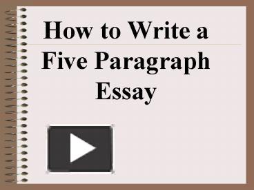 PPT – How to Write a Five Paragraph Essay PowerPoint presentation ...