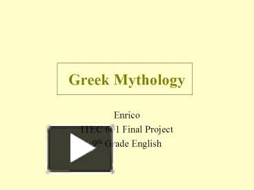Greek Mythology presentation | free to view