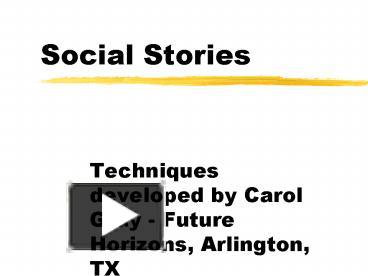PPT – Social Stories PowerPoint presentation | free to view - id ...