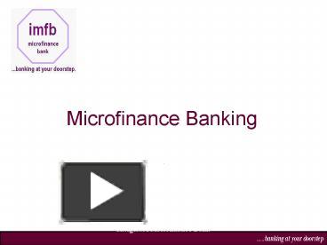 Microfinance Banking presentation | free to view
