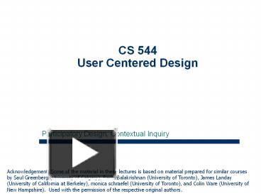 CS 544 User Centered Design presentation | free to download