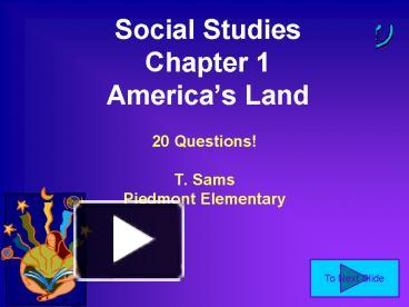 Social Studies Chapter 1 Americas Land presentation | free to download
