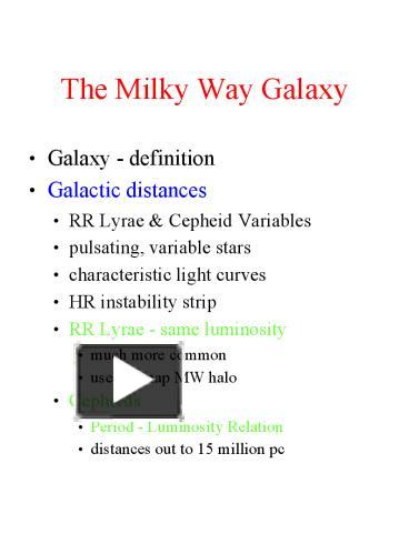 PPT – The Milky Way Galaxy PowerPoint presentation | free to view - id ...