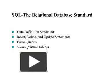 PPT – SQLThe Relational Database Standard PowerPoint presentation | free to view - id: 1407a0-OTBiM