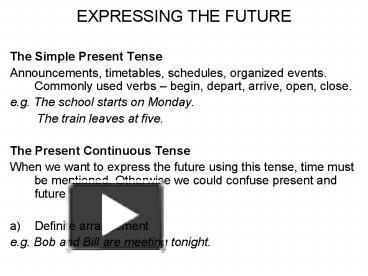 EXPRESSING THE FUTURE presentation | free to view