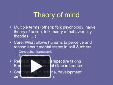 Theory of mind presentation | free to view