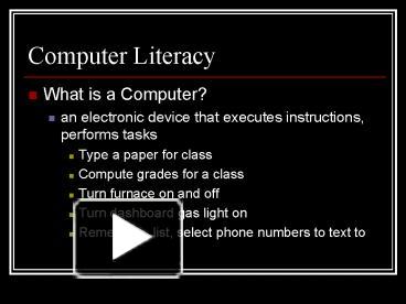 Computer Literacy presentation | free to view