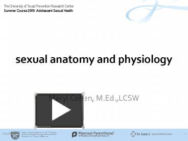 sexual anatomy and physiology presentation | free to view