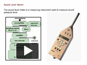 Sound Level Meter presentation | free to view