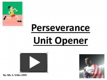 Perseverance Unit Opener presentation | free to download