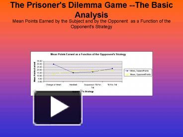 The Prisoner's Dilemma Game The Basic Analysis presentation | free to view