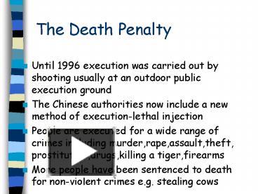 PPT – The Death Penalty PowerPoint presentation | free to view - id ...