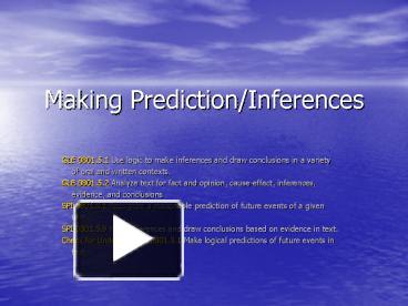 Making PredictionInferences presentation | free to download