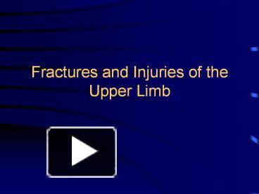 Fractures and Injuries of the Upper Limb presentation | free to view
