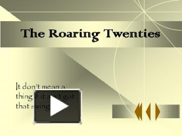 PPT – The Roaring Twenties PowerPoint presentation | free to view - id ...
