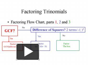 PPT – Factoring Trinomials PowerPoint presentation | free to view - id ...