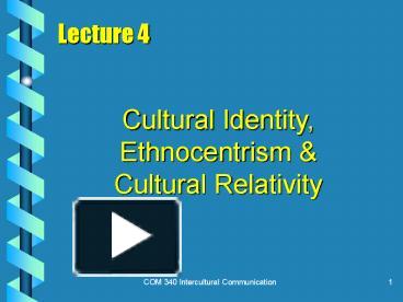 Cultural Identity, presentation | free to view