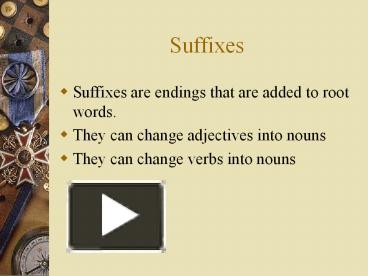 Suffixes presentation | free to download