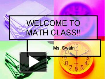WELCOME TO MATH CLASS presentation | free to view