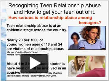 Recognizing Teen Relationship Abuse and How to get your teen out of it ...