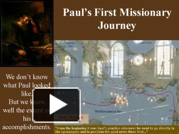 Pauls First Missionary Journey presentation | free to view