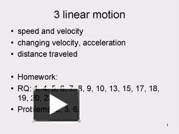 PPT – 3 linear motion PowerPoint presentation | free to download - id ...