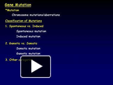 Gene Mutation presentation | free to view