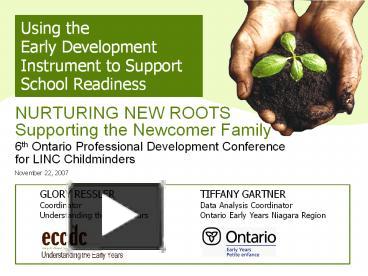 Using the Early Development Instrument to Support School Readiness ...