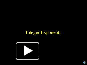 Integer Exponents presentation | free to view