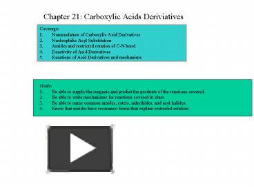 PPT – Derivatives of Carboxylic Acids PowerPoint presentation | free to ...