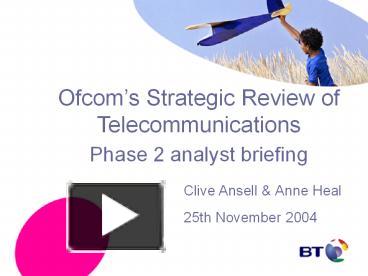 Ofcom presentation | free to view