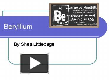 Beryllium presentation | free to view