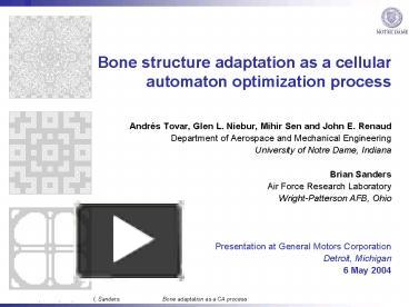 PPT – Bone structure adaptation as a cellular automaton optimization process PowerPoint ...