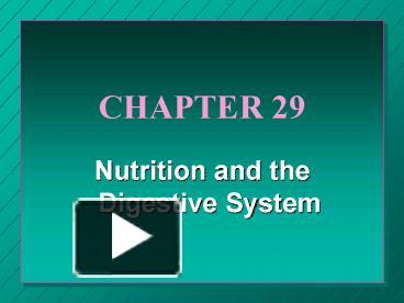 Nutrition and the Digestive System presentation | free to view