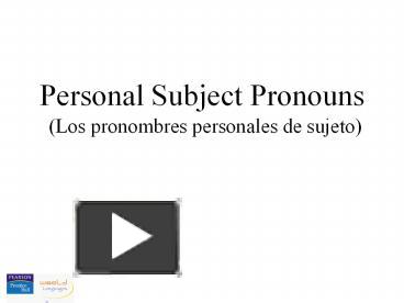 Subject pronouns presentation | free to view