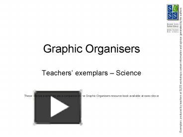 Graphic Organisers Teachers exemplars Science These science exemplars are a companion to the ...