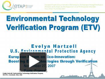 PPT – Environmental Technology PowerPoint presentation | free to view - id: 14fcde-ZDc1Z