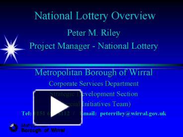 PPT – National Lottery Overview PowerPoint presentation | free to view ...