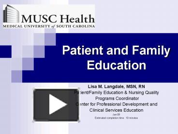Patient and Family Education presentation | free to view