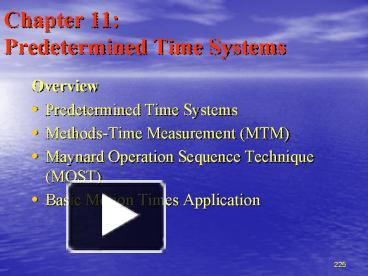 Chapter 11: Predetermined Time Systems presentation | free to view