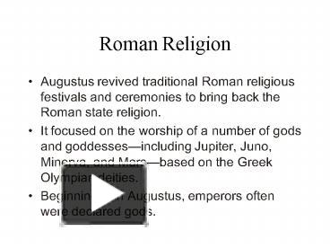 Roman Religion presentation | free to view