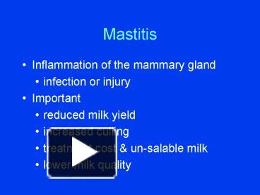 Mastitis presentation | free to view