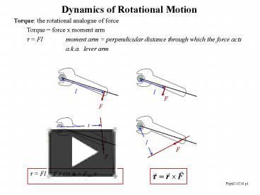 Dynamics of Rotational Motion presentation | free to view