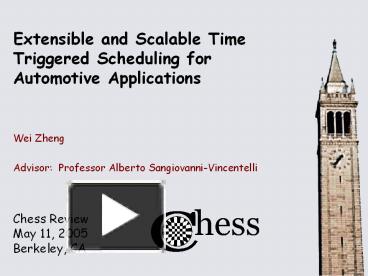 Extensible and Scalable Time Triggered Scheduling for Automotive Applications presentation ...