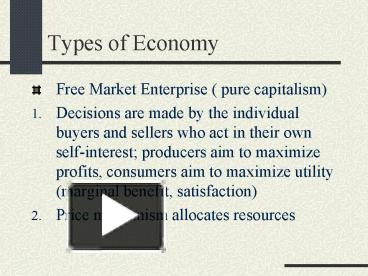 Types of Economy presentation | free to view