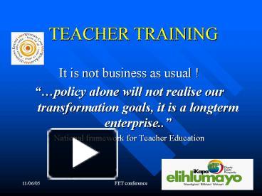 TEACHER TRAINING presentation | free to view