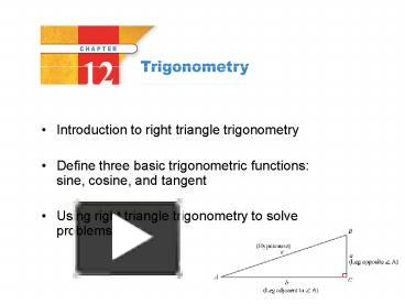Introduction to right triangle trigonometry presentation | free to view